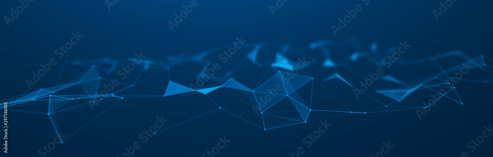 Abstract blue digital background. Big data visualization. Science ...