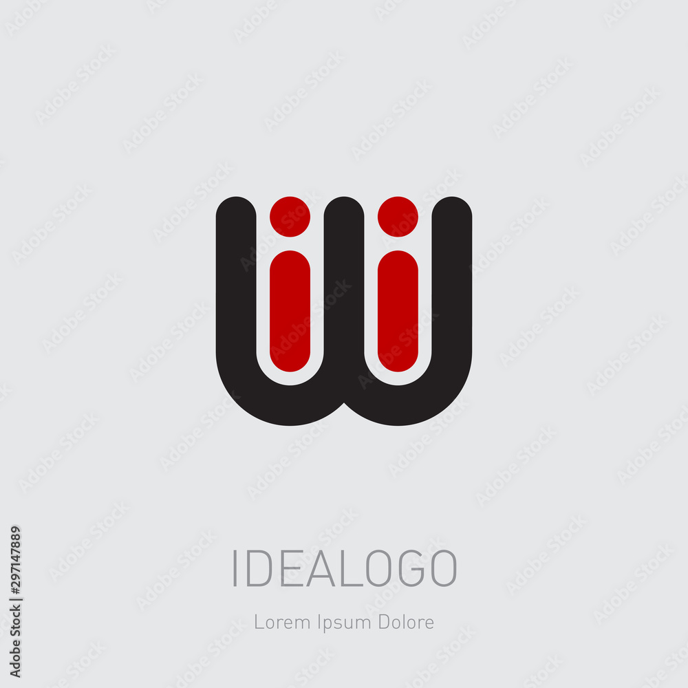 IWI - Vector design element or icon. Initial monogram logotype. W and I ...