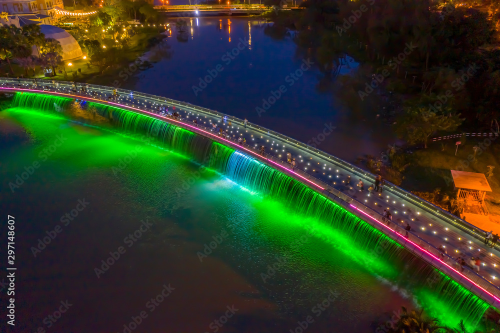 Aerial view of Starlight Bridge or Anh Sao Bridge which is a pedestrian ...