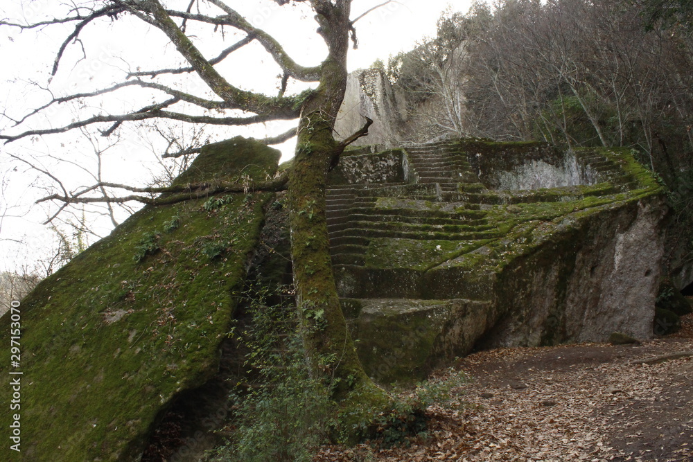 Ancient Etruscan Pyramid in Bomarzo, Lazio, Italia Stock Photo | Adobe ...