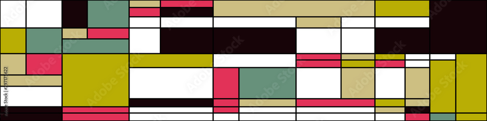 Piet Mondrian style Abstract Computational Generative Art background ...
