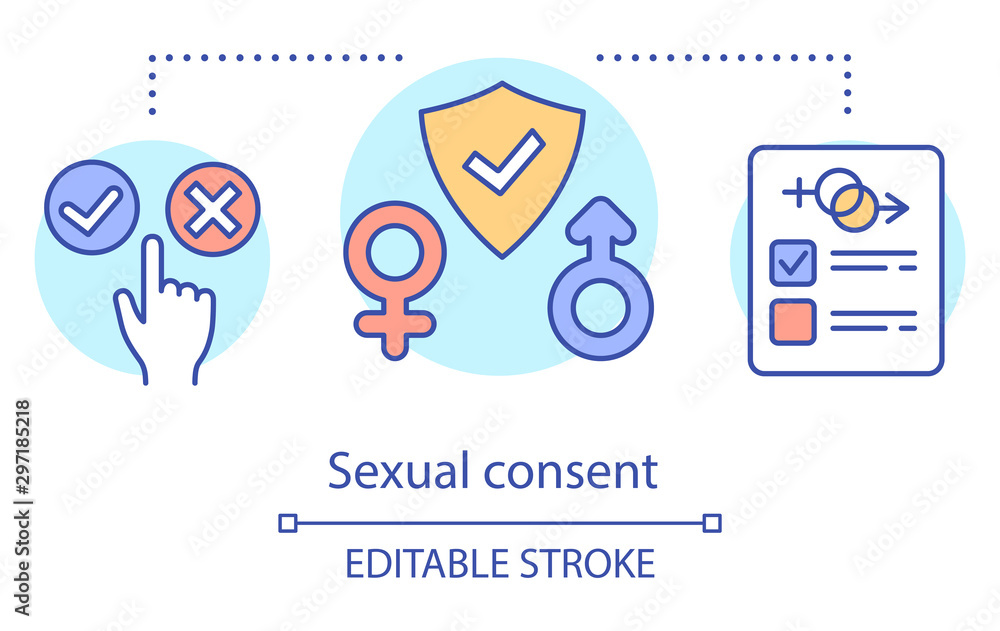 Sexual consent concept icon. Marriage contract. Agreement to engage in ...