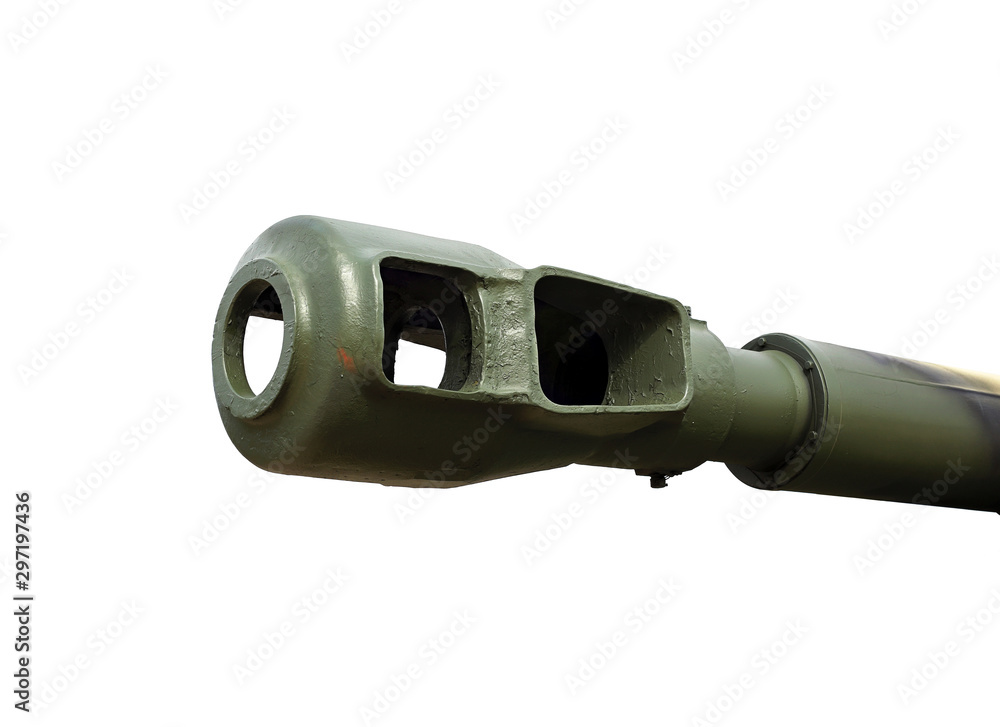 Muzzle brake of the artillery gun Stock Photo | Adobe Stock