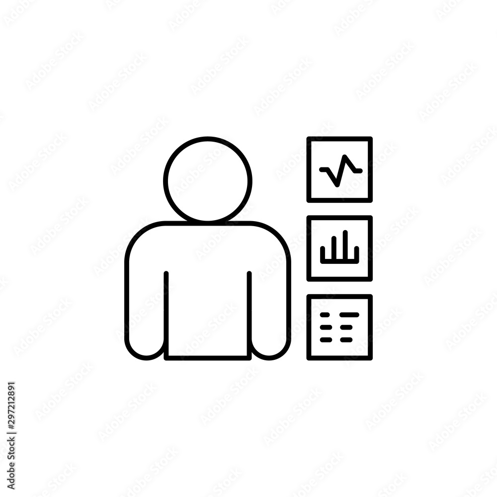 Man, personal, information icon. Simple line, outline vector of ...