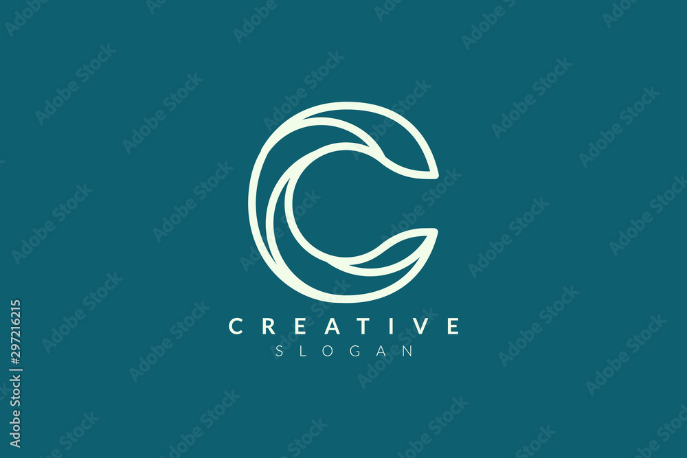 Initial monogram logo design letter C. Simple and modern vector design ...