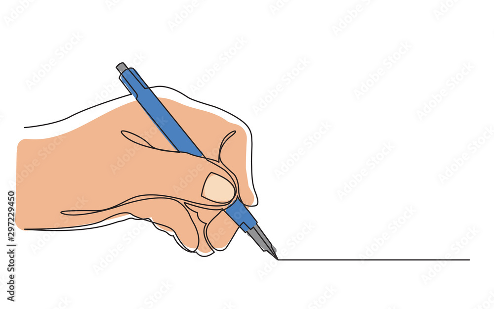 continuous line drawing of hand drawing line with pen Stock Vector ...