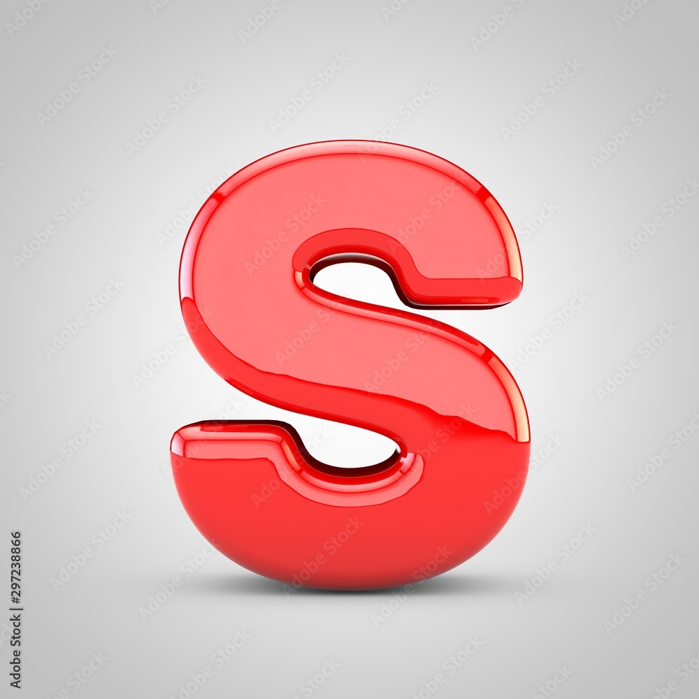 3D Red Letter S uppercase Isolated White Background Stock Illustration ...