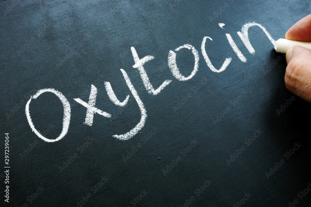 Oxytocin Oxt hormone handwritten on the blackboard. Stock Photo | Adobe ...