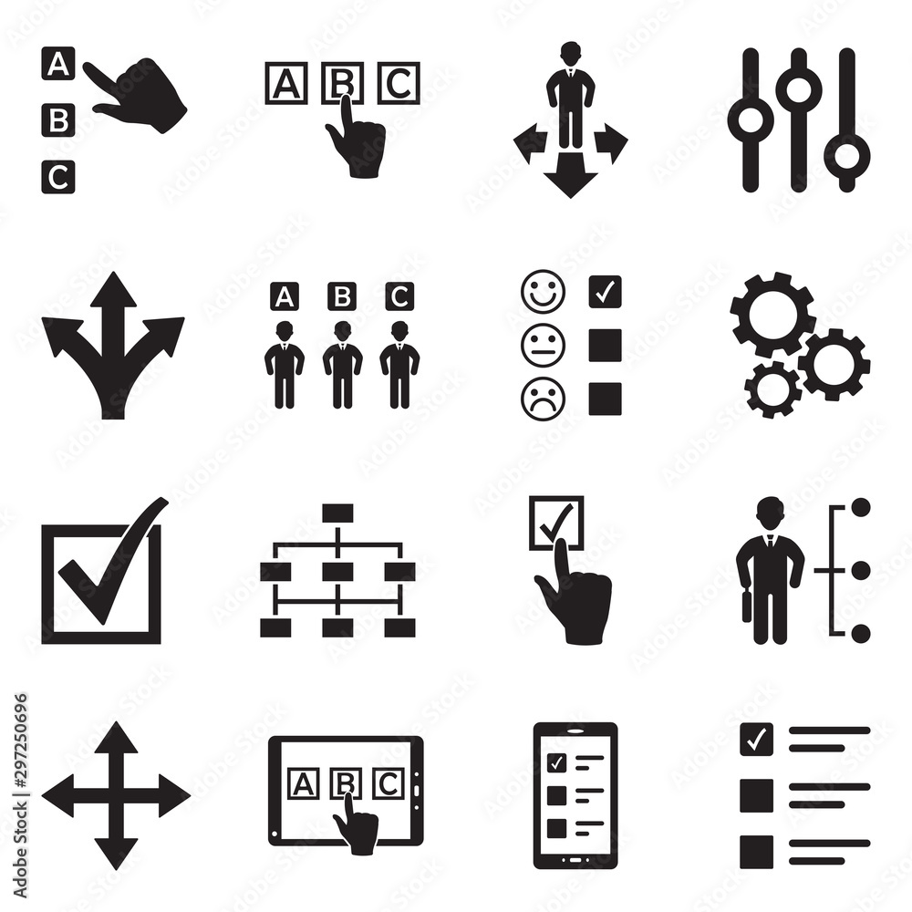 Option Icons. Black Flat Design. Vector Illustration. Stock Vector ...