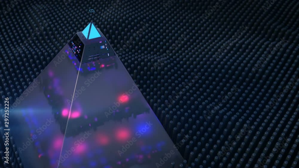 Electronic pyramid and scanning. Information safety concept. Seamless ...