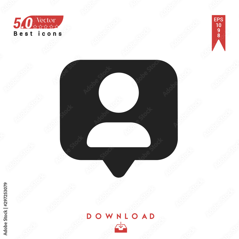 black user-bubble icon vector isolated on white background. Graphic ...