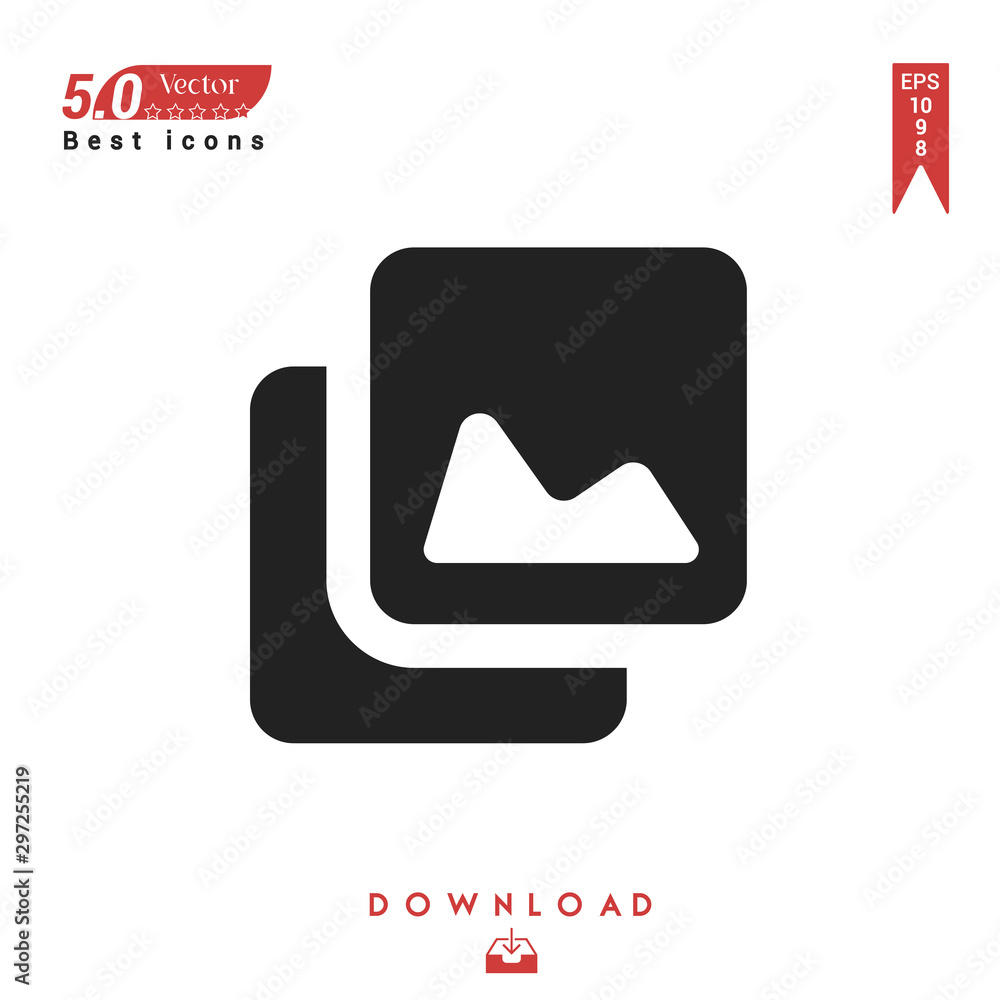 black image-gallery icon vector isolated on white background. Graphic ...