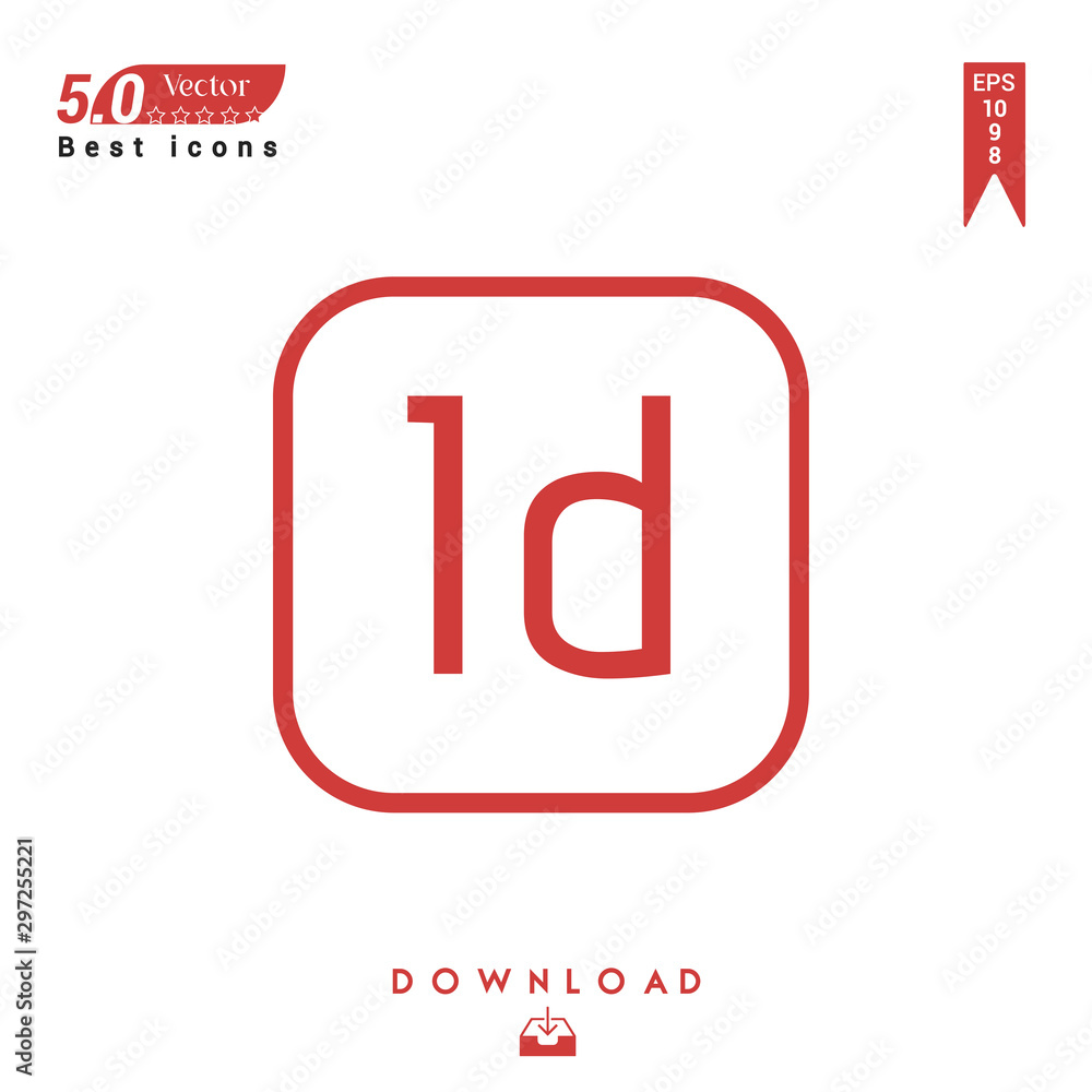 Outline indesign file-type icon vector isolated on white background ...