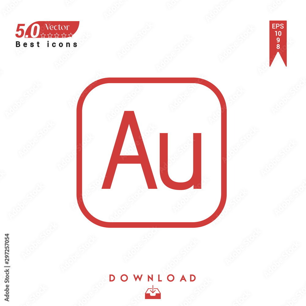 Outline audition file-type icon vector isolated on white background ...