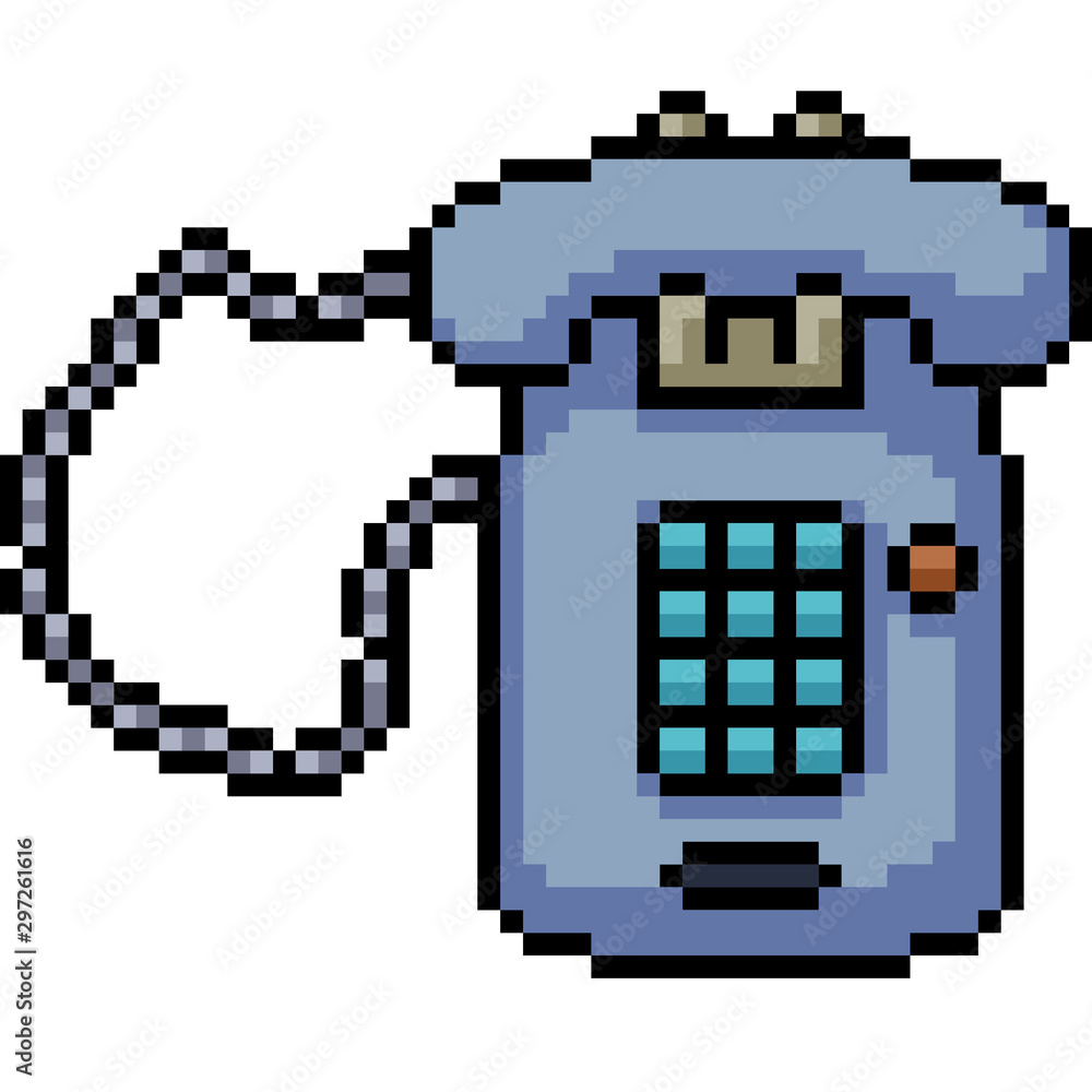 vector pixel art home telephone Stock Vector | Adobe Stock