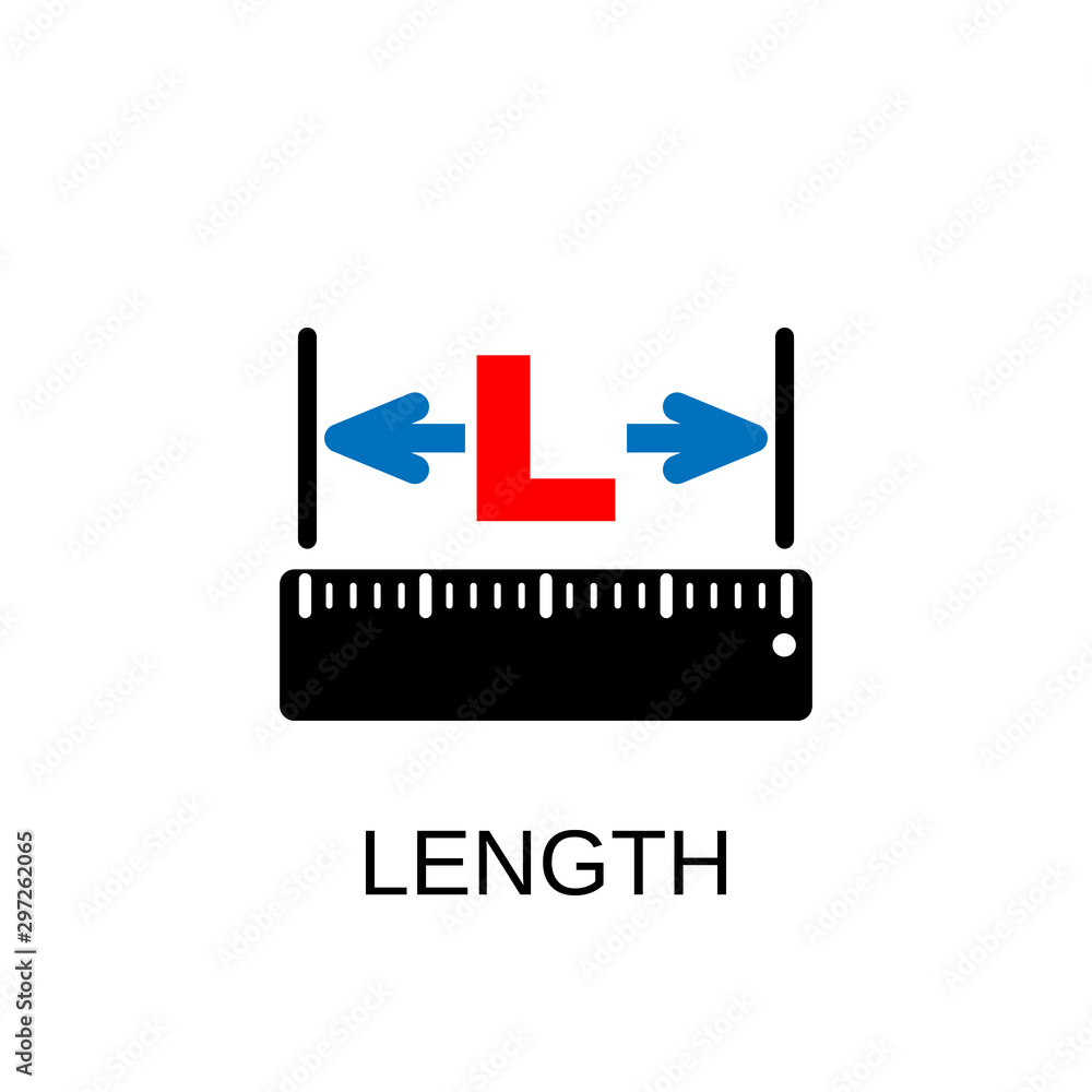 Measurement ruler icon. Length concept symbol design. Stock - Vector ...
