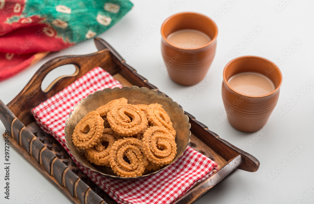 Diwali Snacks or Diwali sweets, like chakli, sev, bhujiya, shakar pare ...