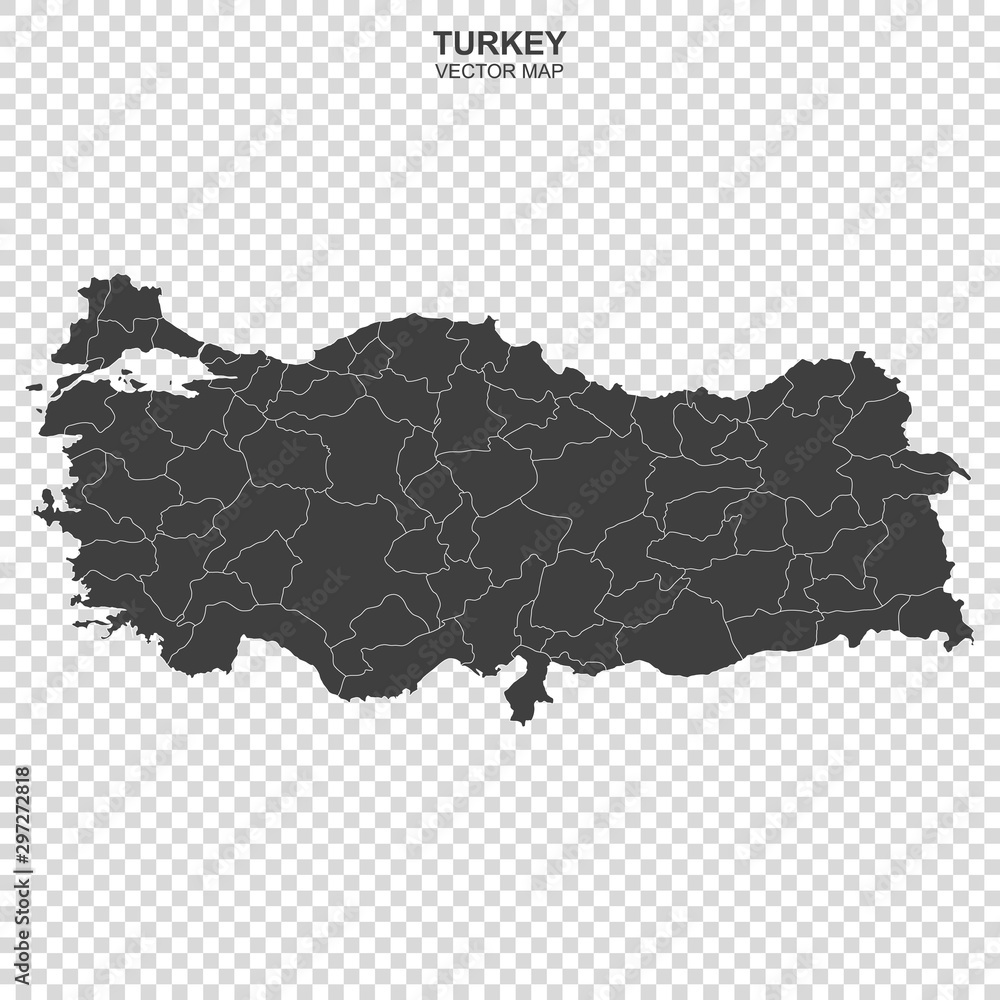 political map of Turkey isolated on transparent background Stock Vector ...