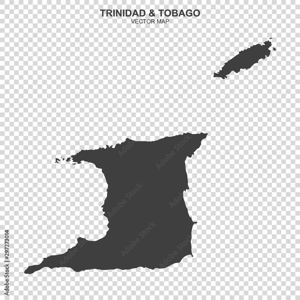 political map of Trinidad and Tobago isolated on transparent background ...