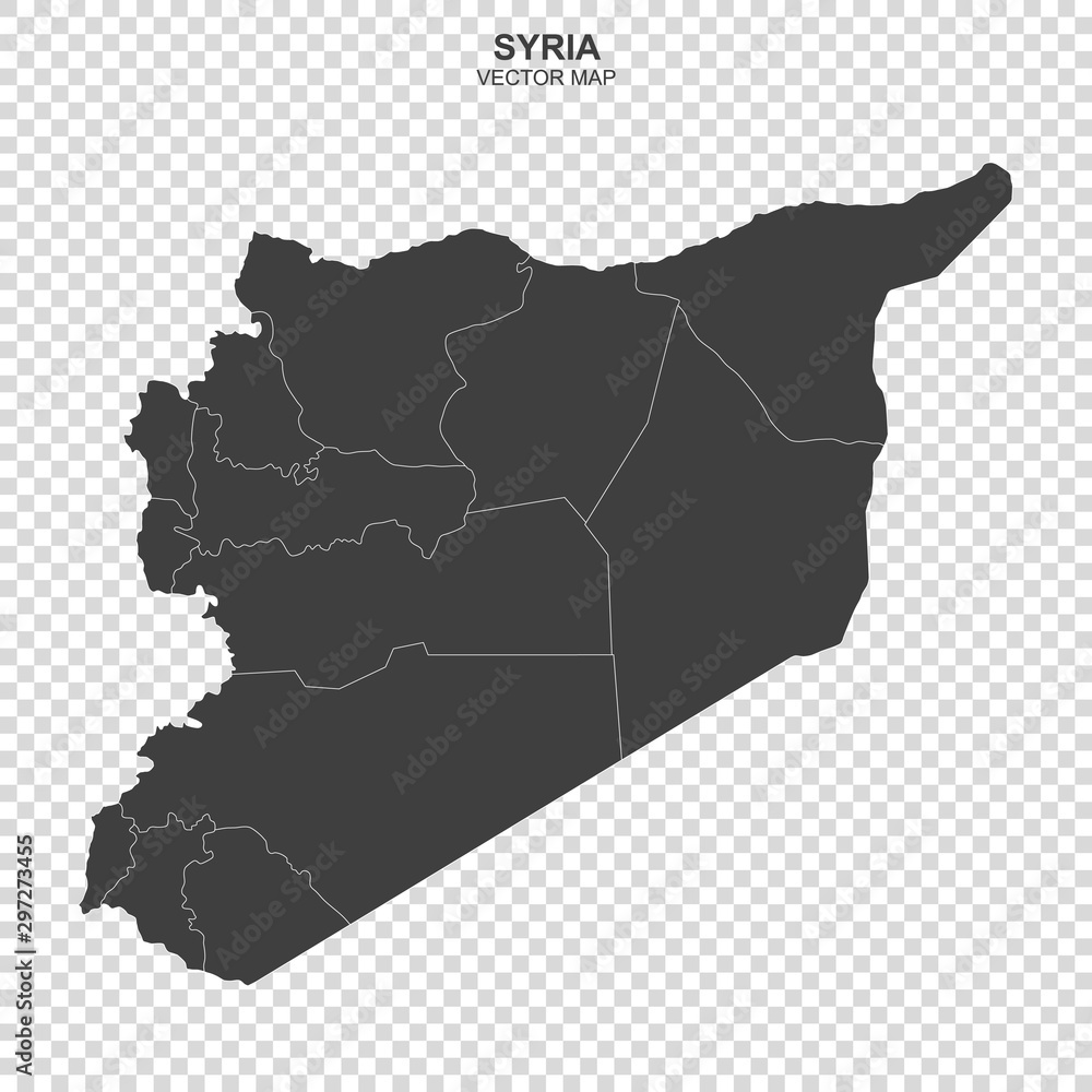 political map of Syria isolated on transparent background Stock Vector ...