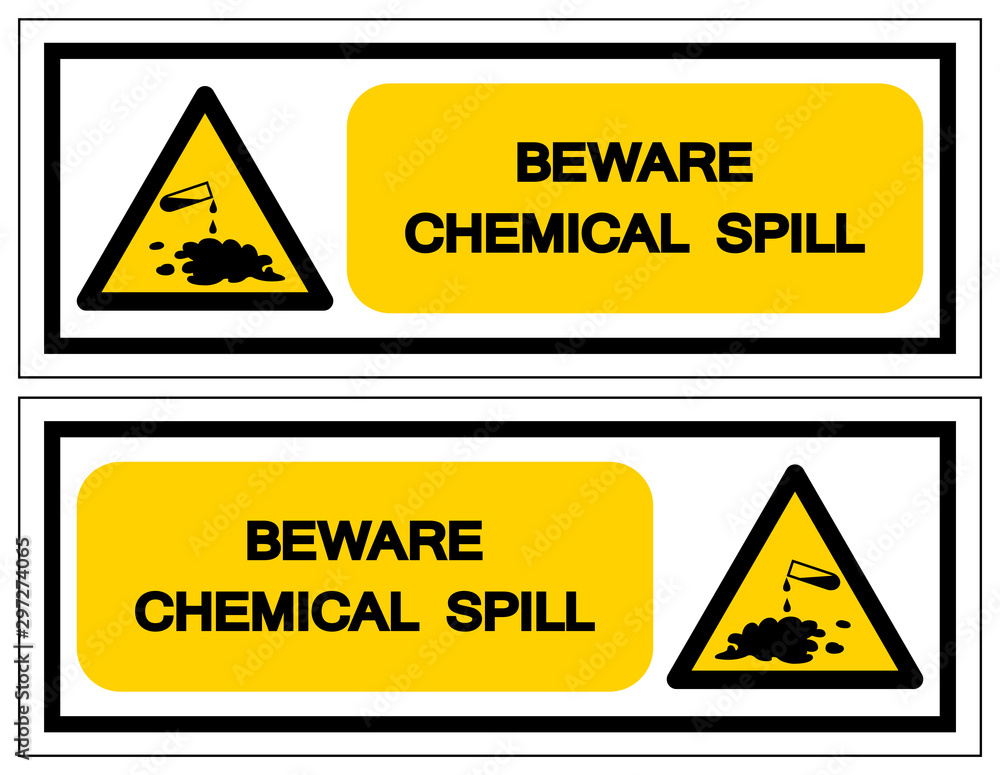 Beware Chemical Spill Symbol Sign ,Vector Illustration, Isolate On ...
