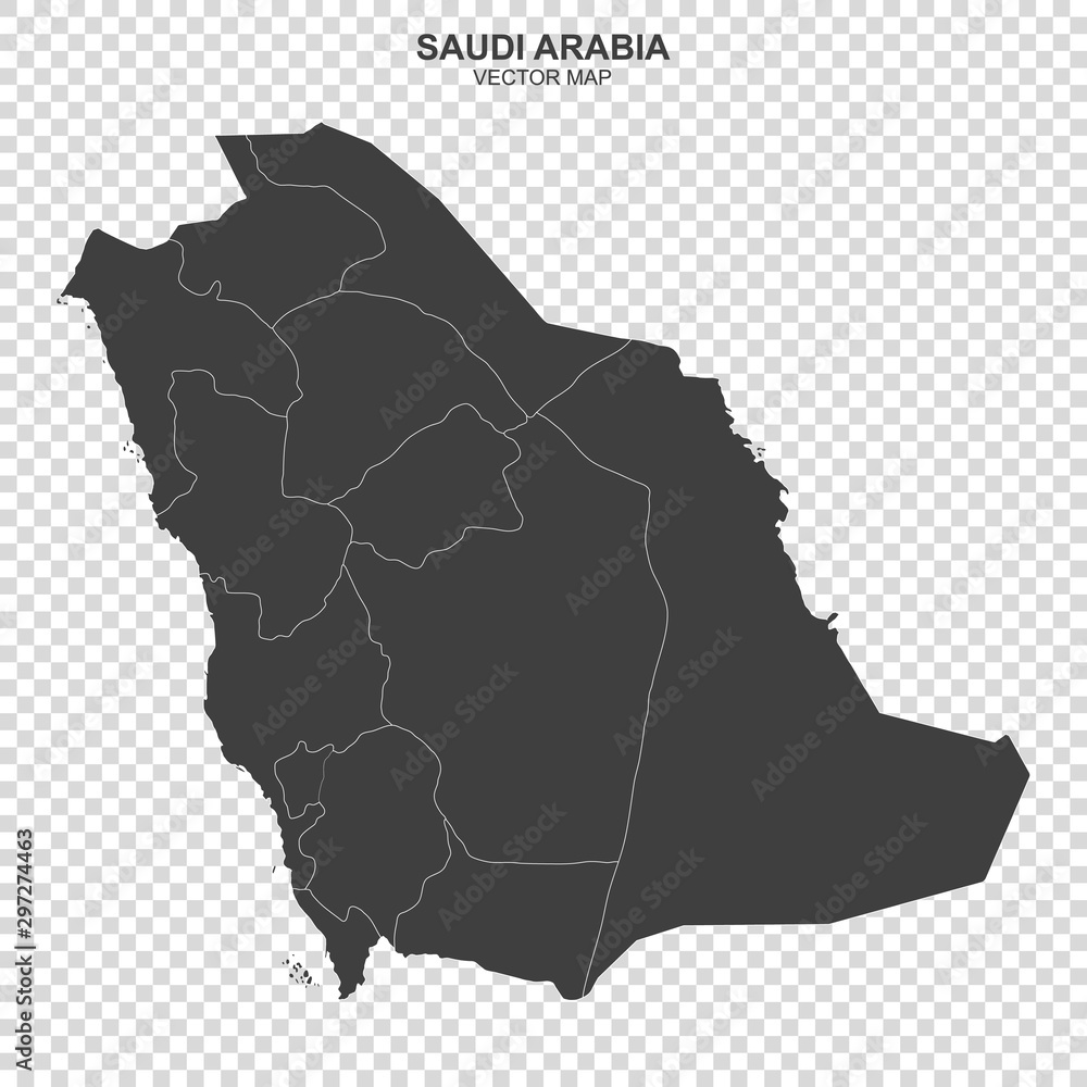 political map of Saudi Arabia isolated on transparent background Stock ...