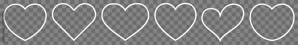 Heart Thin Line White | Love | Shape Logo | Isolated Transparent ...