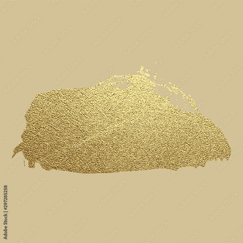 Gold paint stroke. Abstract gold glittering textured art illustration ...