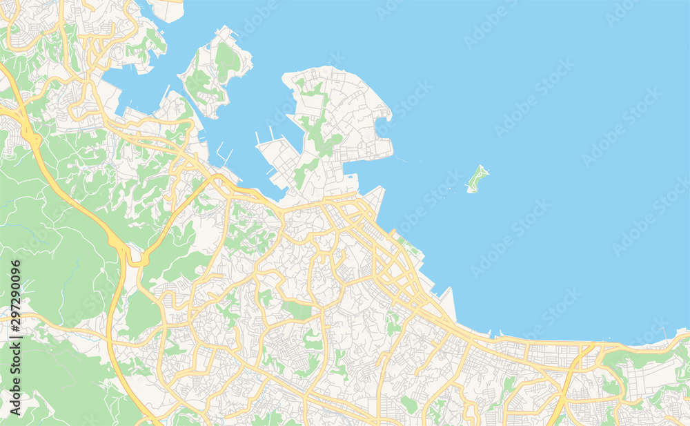 Printable street map of Yokosuka, Japan Stock Vector | Adobe Stock