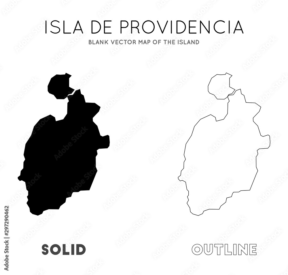 Isla de Providencia map. Blank vector map of the Island. Borders of ...