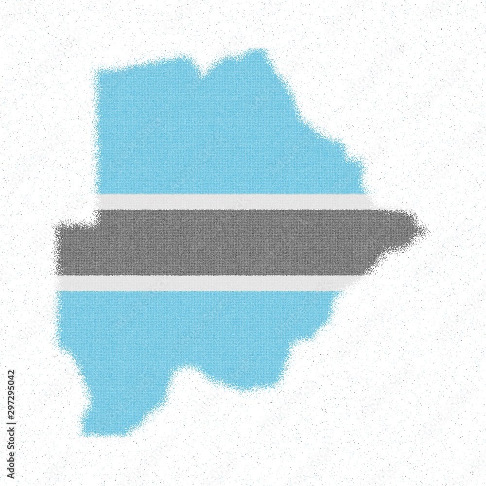 Map of Botswana. Mosaic style map with flag of Botswana. Cool vector ...
