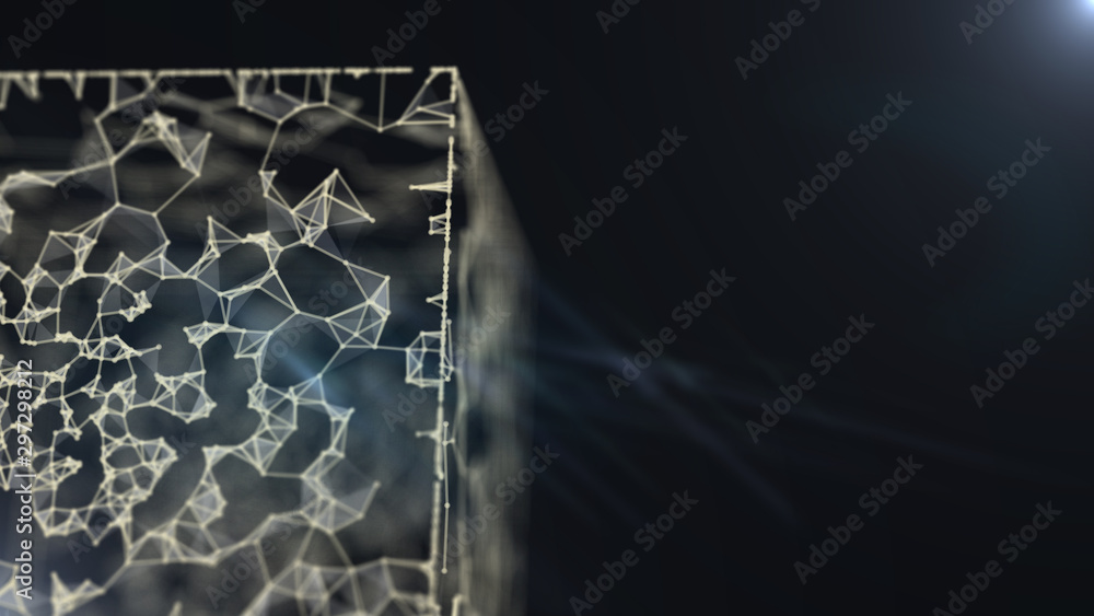 Elegant detailed grid lines and dynamic abstract forms rendered on the ...