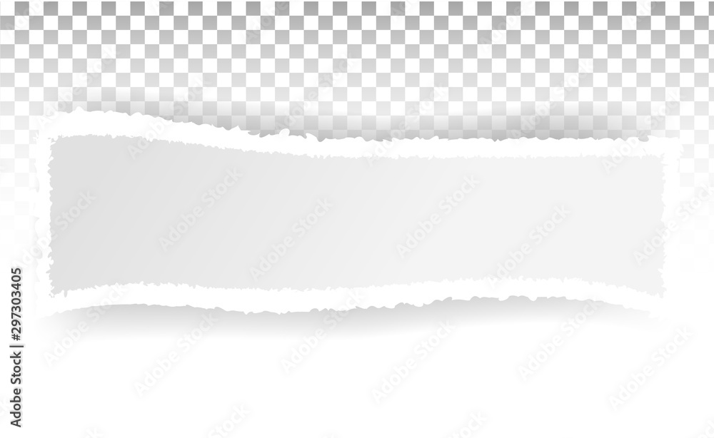 Torn paper holes. Hole in the sheet of paper on a transparent ...