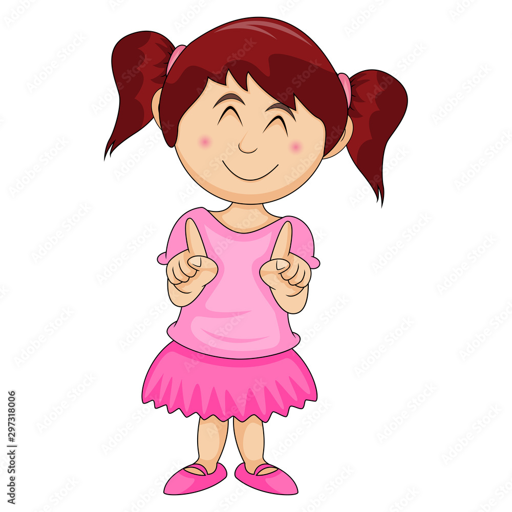 Animated Little Girl Smiling