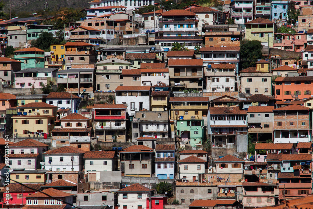 The famous poor neighborhoods of the slums of Brazil and Rio de Janeiro ...