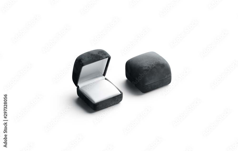 Blank black opened and closed ring box mock up, isolated Stock ...