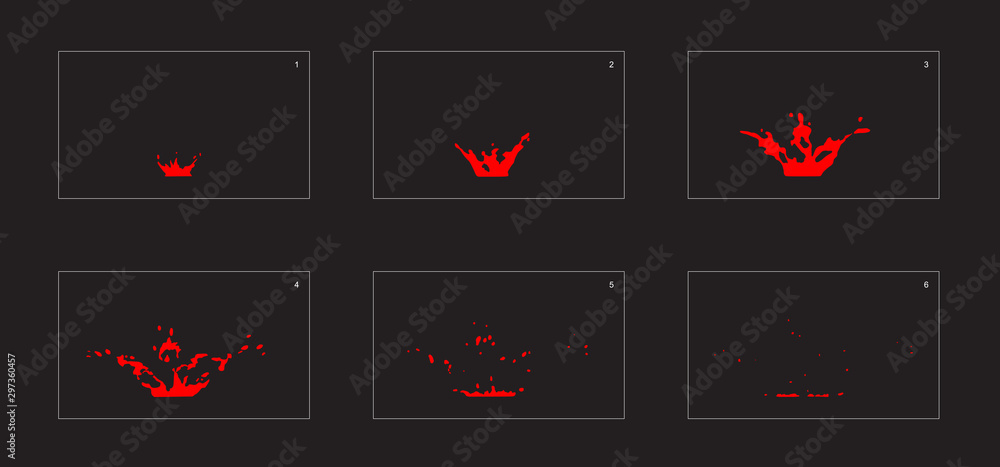 Dripping fire splash special effect animation frames sprite sheet. fire ...