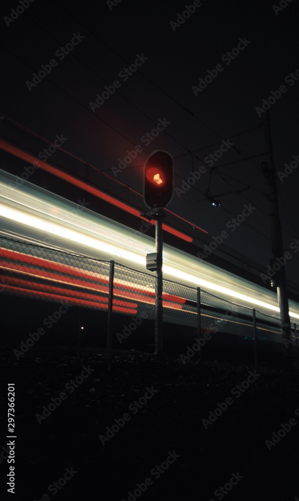 Train moving ahead following signal indication Stock Photo | Adobe Stock