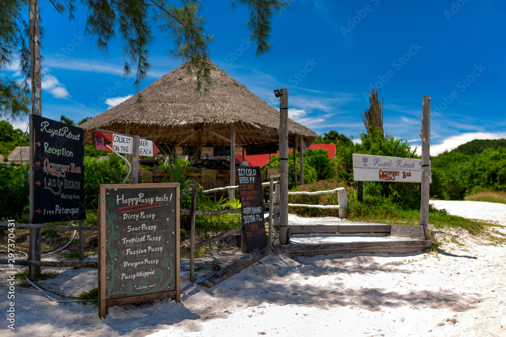 Beautiful tropical beach of the Koh Rong Samloem island with the famous ...