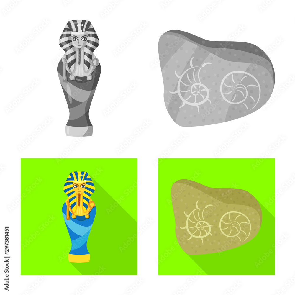 Vector illustration of story and items symbol. Set of story and ...