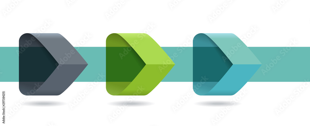 Green infographic arrows with step up options. Template in flat design ...