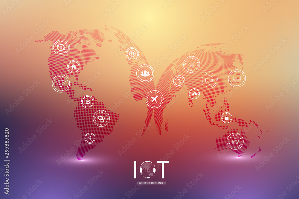 Internet of things IoT and networking concept for your design ...