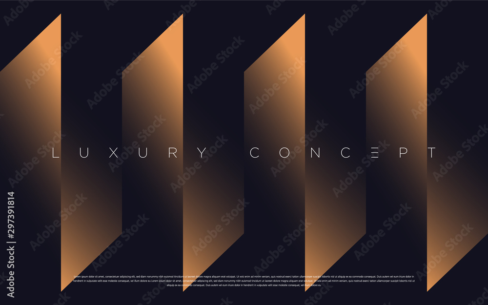 Black premium background with luxury dark golden geometric elements ...
