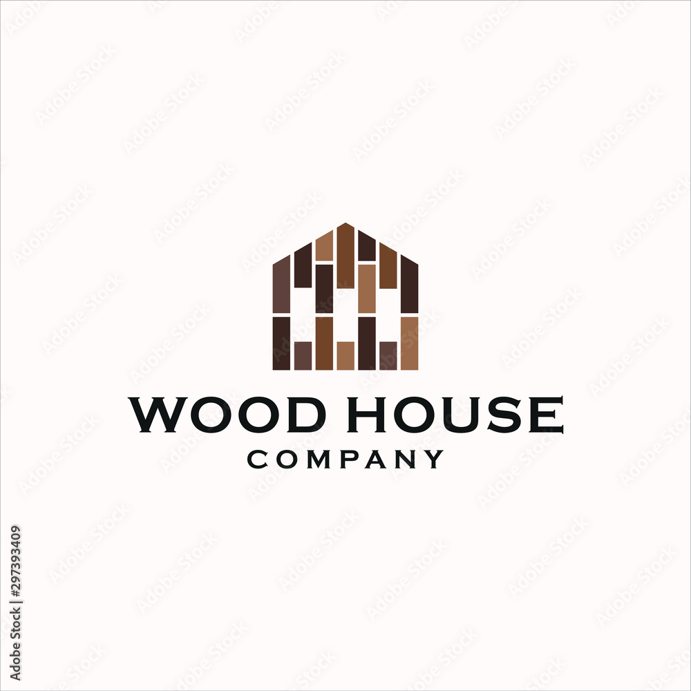 house wood timber wall facade decking parquet vinyl logo vector icon ...