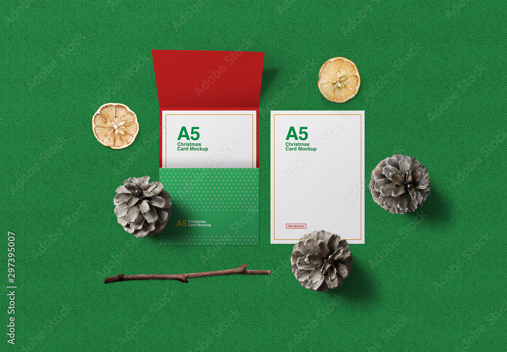 Christmas Themed Stationery Mockup Stock Template | Adobe Stock