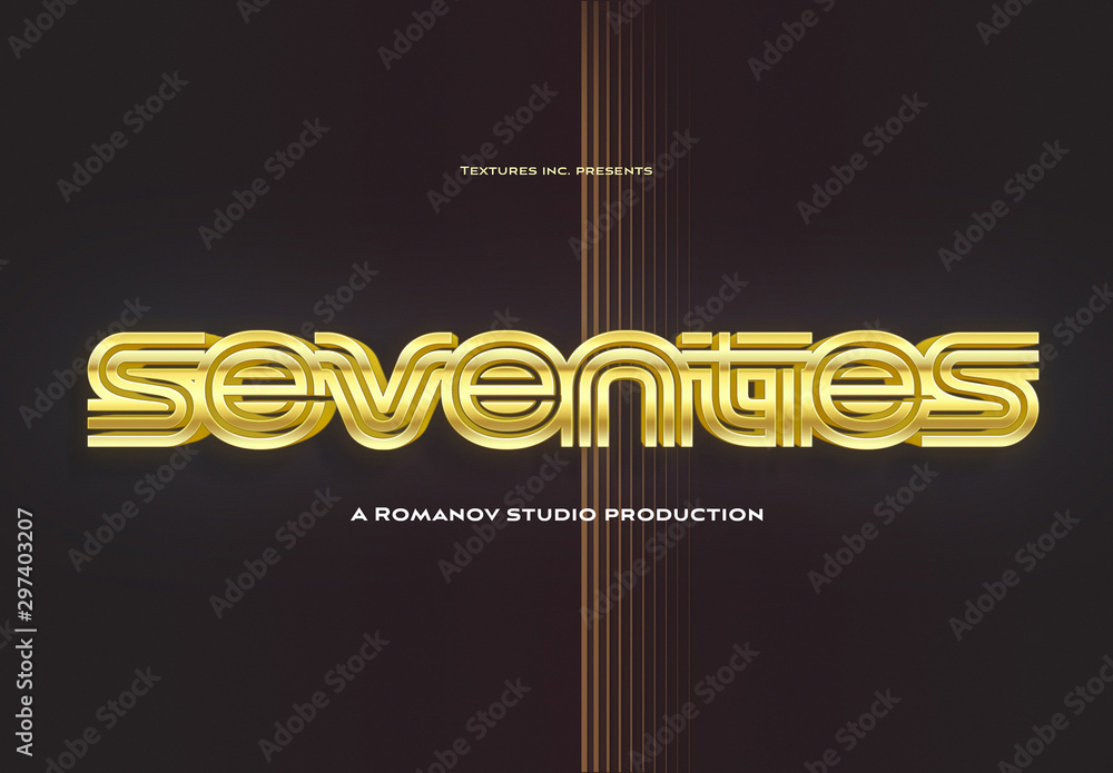 3D Retro Gold Text Effect Stock Template | Adobe Stock