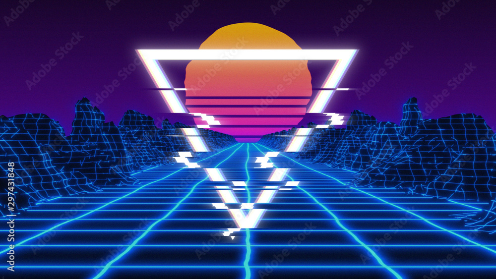 Triangle Synthwave/ Vaporwave/ Retrowave Glitch futuristic 80's VJ DJ ...