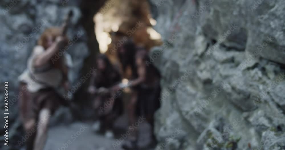Close up human skull on a rock wall skeleton stone bones death grave ...