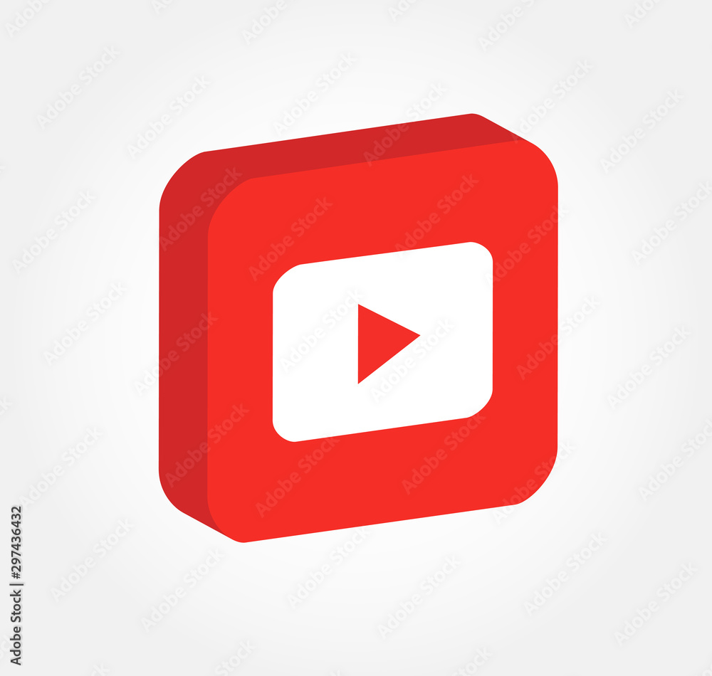 Vetor de youtube logo button vector editorial .youtube 3d vector ...