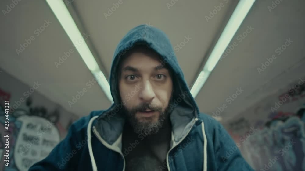 An eccentric controversial energetic male urban rapper.Portrait and ...